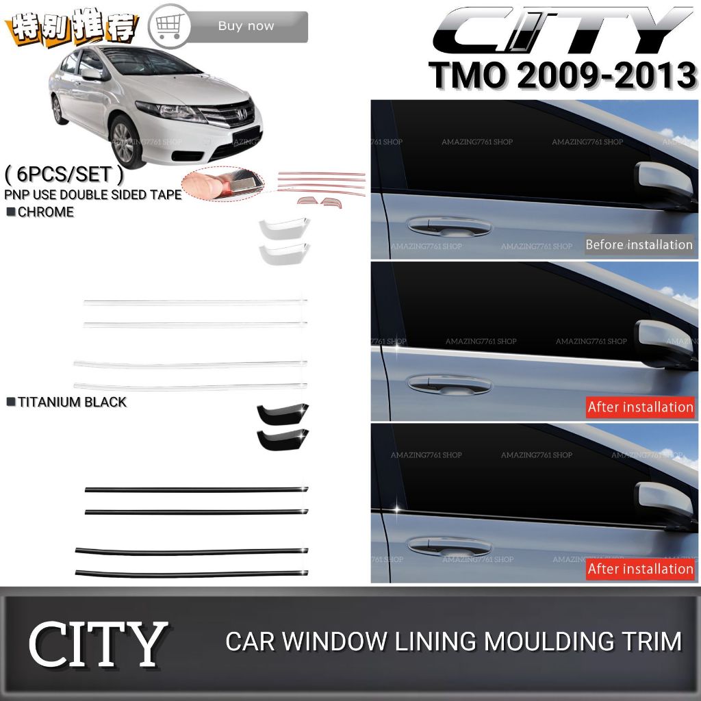 AMAZING HONDA CITY TMO 2009-2013 CAR WINDOW LINING TRIM MOULDING DOOR ...