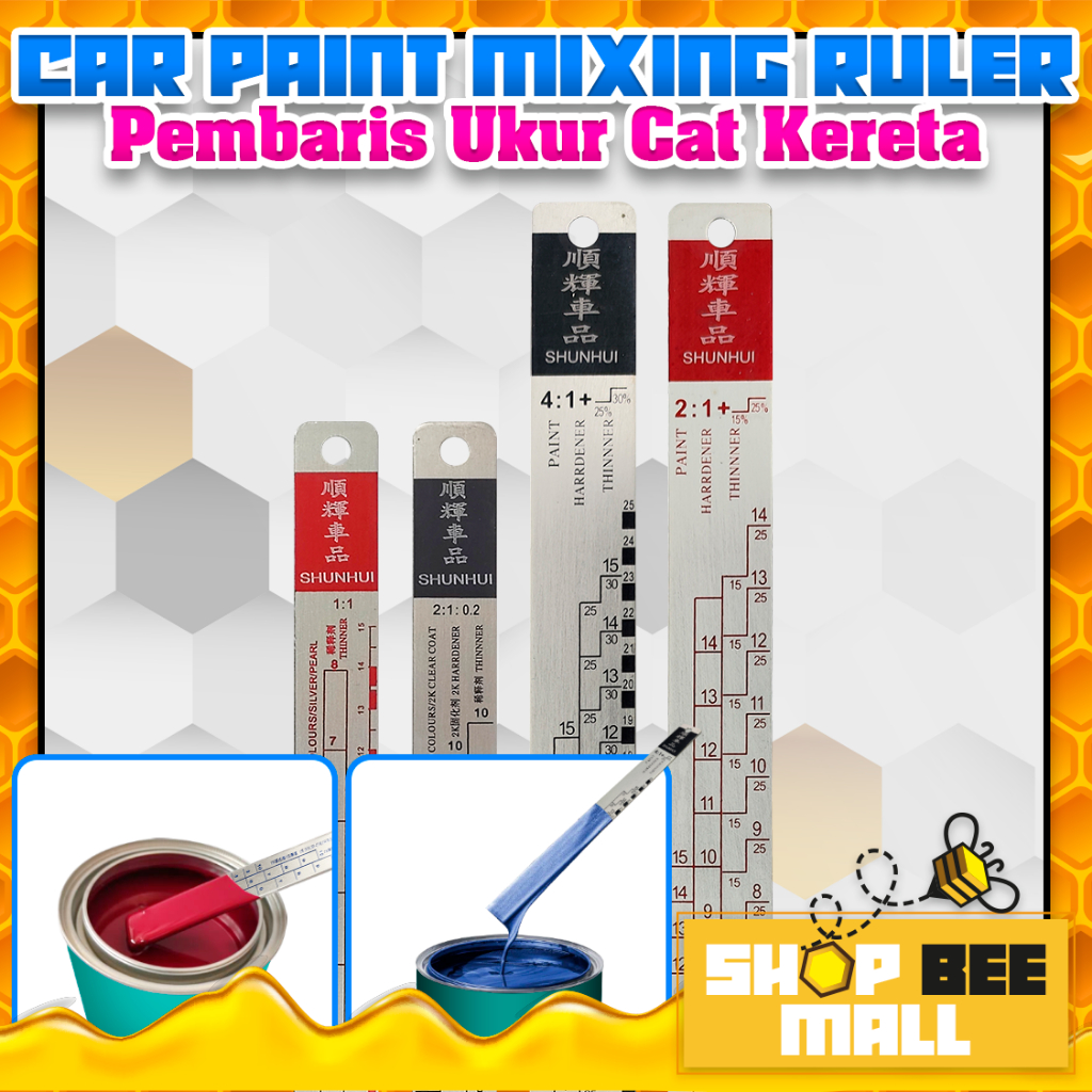 Car Paint Measuring Ruler 📏 Calibration Scale Mixing Stick Clearcoat ...