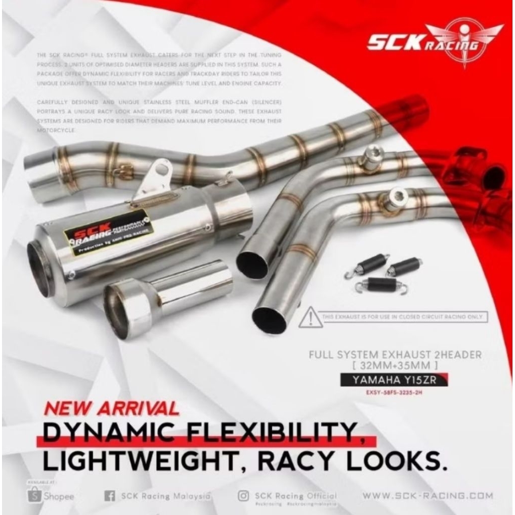 ♨️EXCLUSIVE♨️ SCK RACING Full System Open Exhaust 2 Manifold 32mm ...