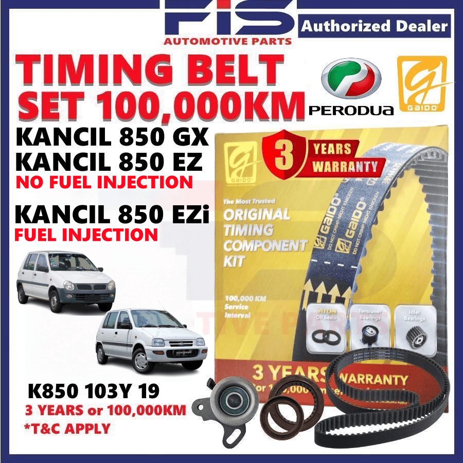 FIS Original GAIDO Timing Belt Set Perodua Kancil 850 GX EZ EZi K850 ...