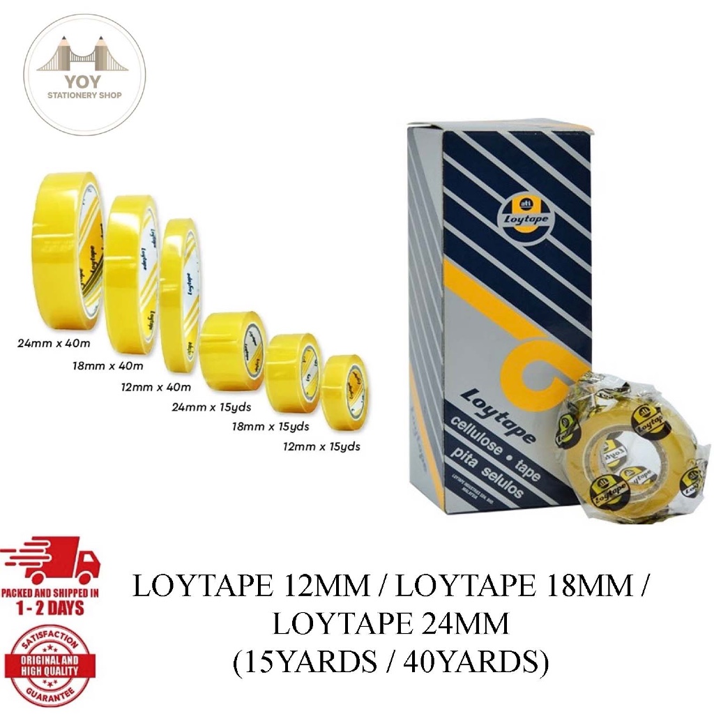 1PCS Loytape Stationery Tape (12mm/18mm/24mm x 15yards) / (12mm/18mm ...