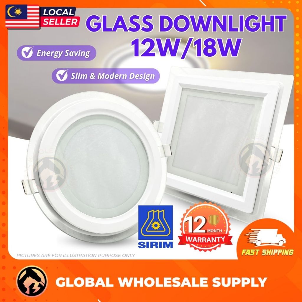[SIRIM] 𝐆𝐋𝐎𝐁𝐀𝐋 𝐏𝐑𝐎 Glass Downlight Lampu Bilik Downlight LED Light ...