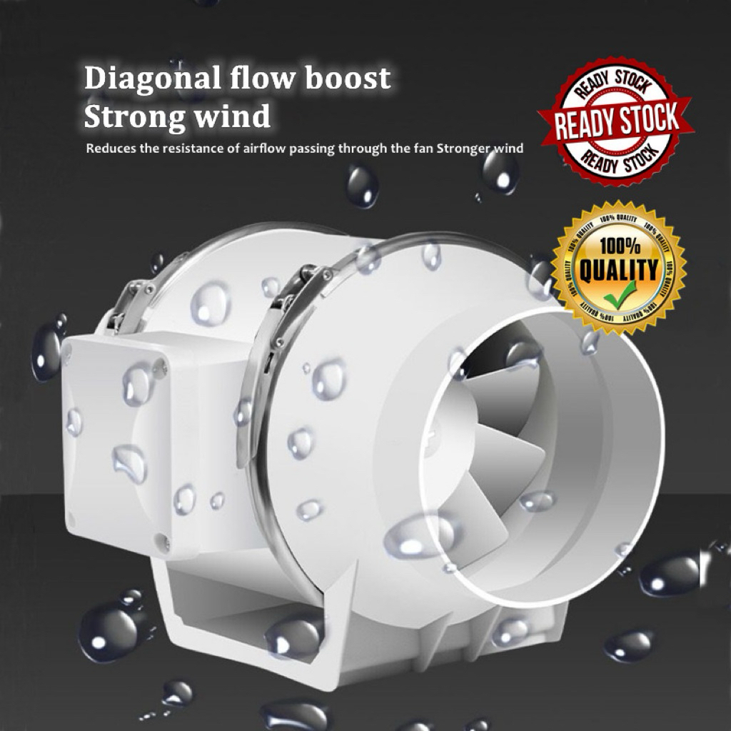 Exhaust Fan 4 inch 6 inch 8 inch Diagonal Flow Pressurized Duct Fan ...