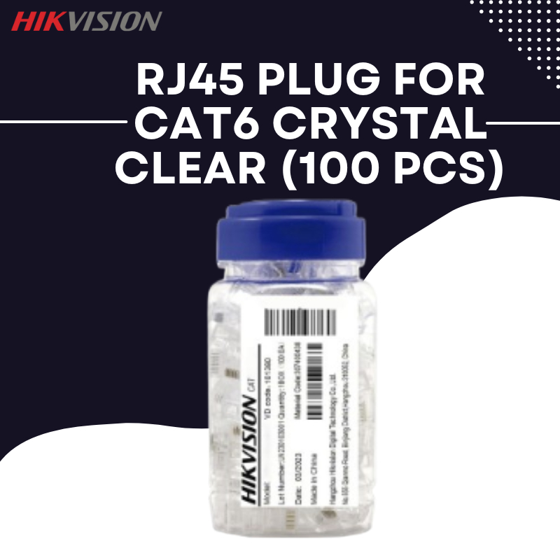 HIKVISION RJ45 Connector (100pcs/Bottle) Crystal Clear CAT6 Plug for IP ...