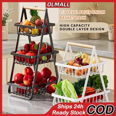 2/3 Tier Onion Rack Fruit Basket Rak Bawang Bertingkat Vegetable ...