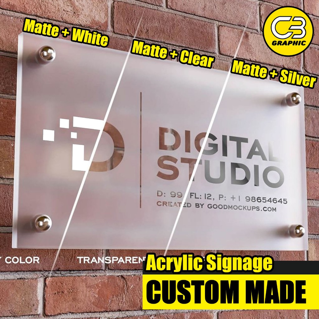 Acrylic Signboard Frosted Indoor Outdoor Acrylic Signboard Office ...