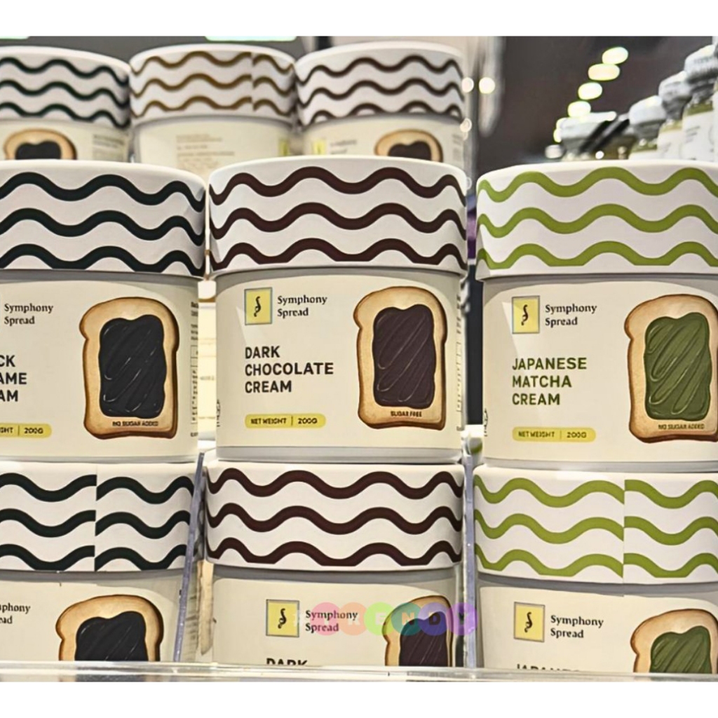 Symphony Spread Halal (Matcha Cream, Hazelnut Chocolate, Dark Chocolate Cream, Black Sesame) No ...