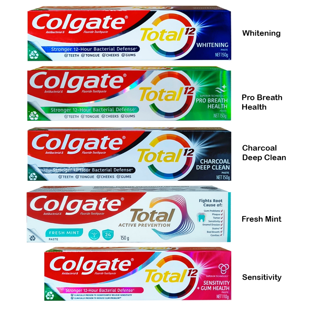 BBD COLGATE TOTAL 150g Charcoal Deep Clean/Pro Breath Health/Whitening ...