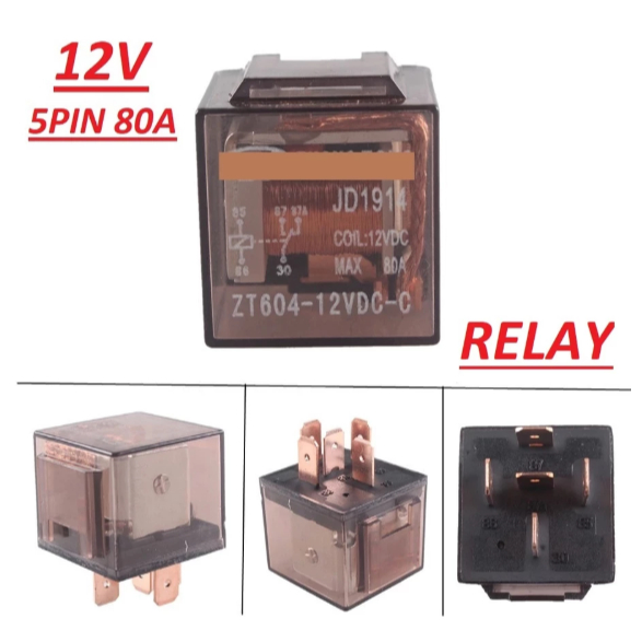 80A 5Pin Relay Headlamp Headlight Spotlight Horn Relay Kit Hardness ...