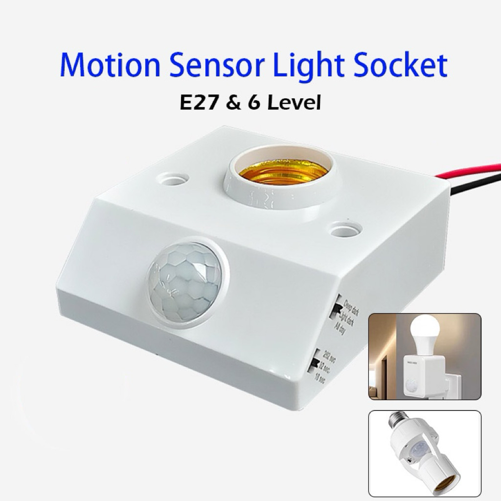 E27 Smart LED Lamp Base with Switch, Socket Adapter Human Body ...
