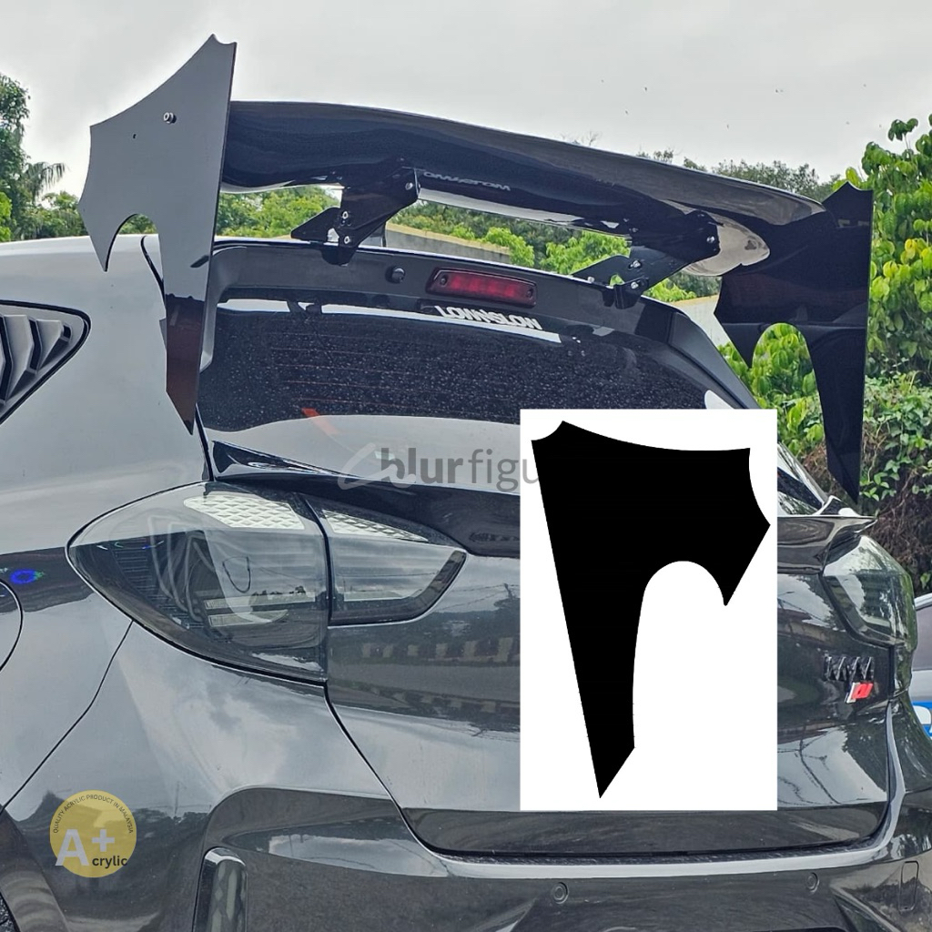 GT WINGS for car spoiler (Black Acrylic Custom Shape) Kereta | Shopee ...