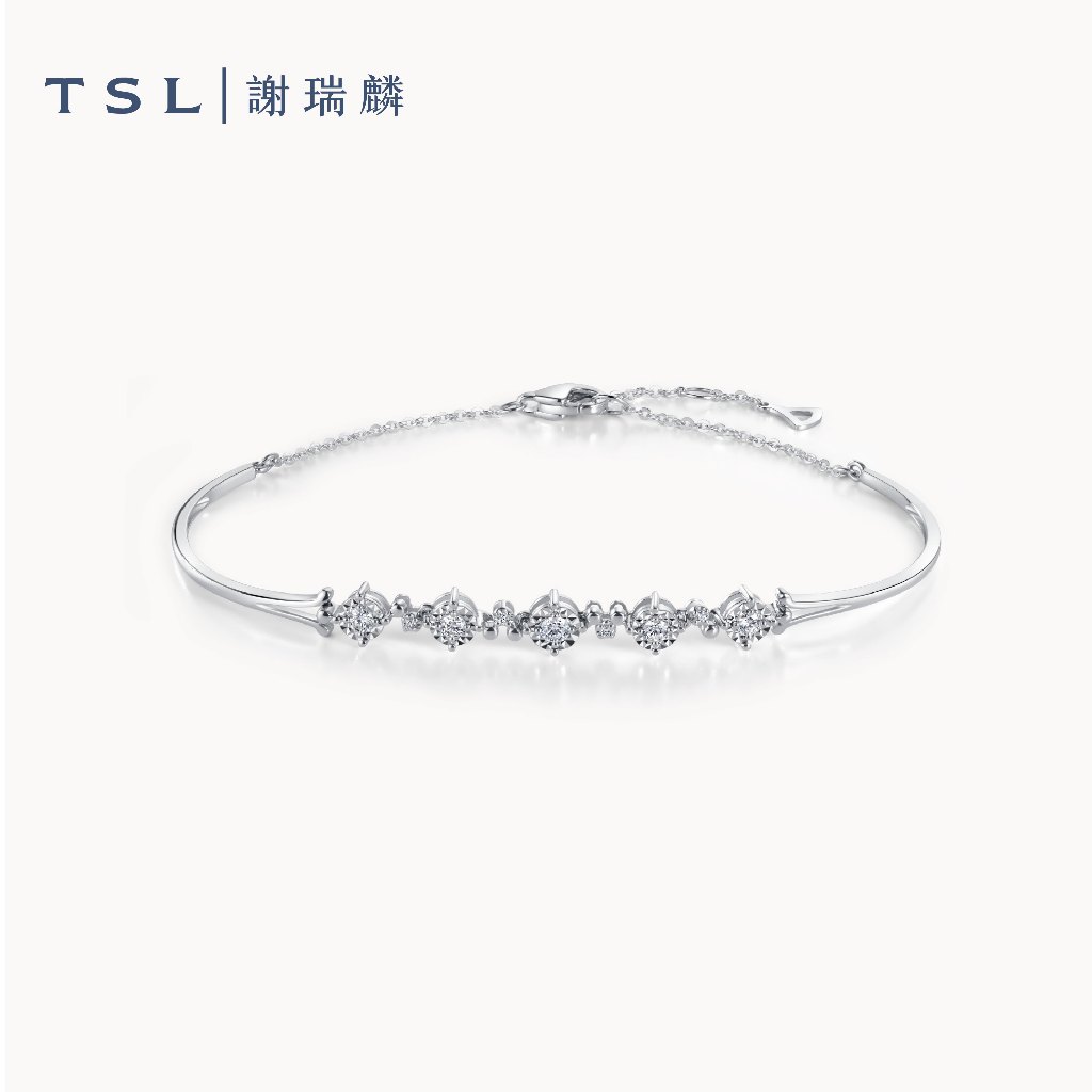 TSL | 謝瑞麟 - 18K White Gold with Diamond Bracelet - 63227 | Shopee Malaysia