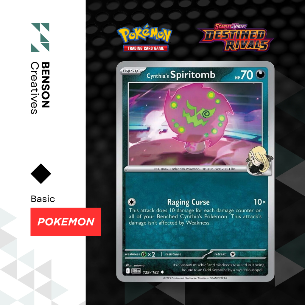 Cynthia's Spiritomb | 129/182 [Destined Rivals] Pokémon TCG | Shopee ...