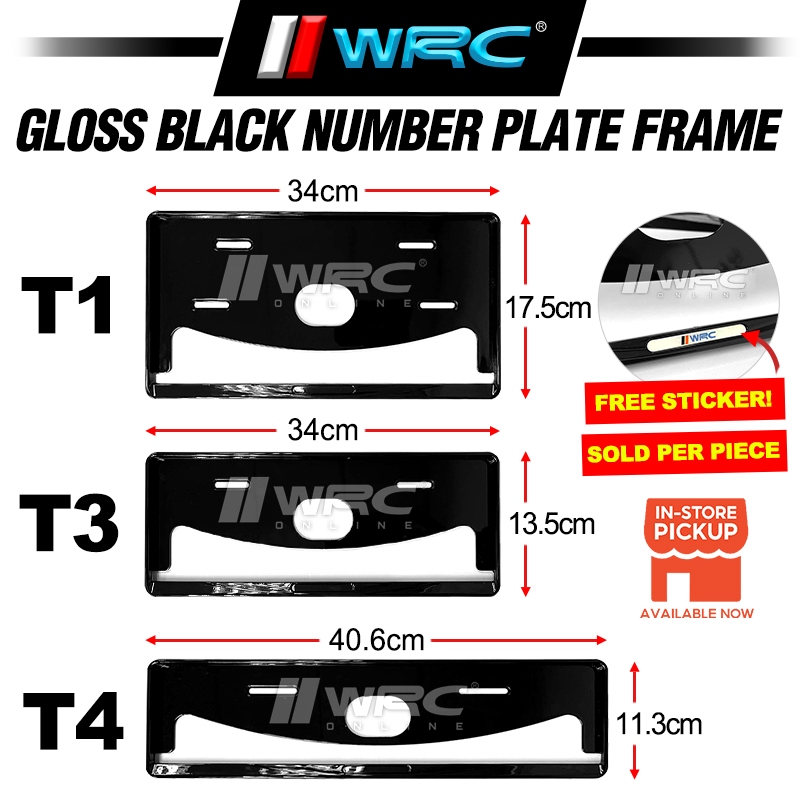 GLOSS BLACK Number Plate Frame JDM Daihatsu Japan Style Universal ( 1pc ...