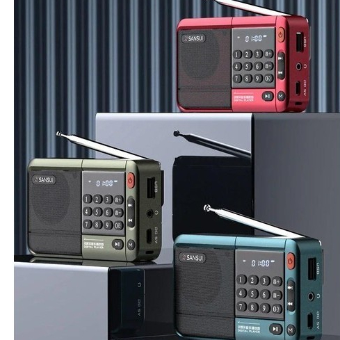 SANSUI F33 Retro Wireless Bluetooth Speaker Portable FM Radio Stereo ...