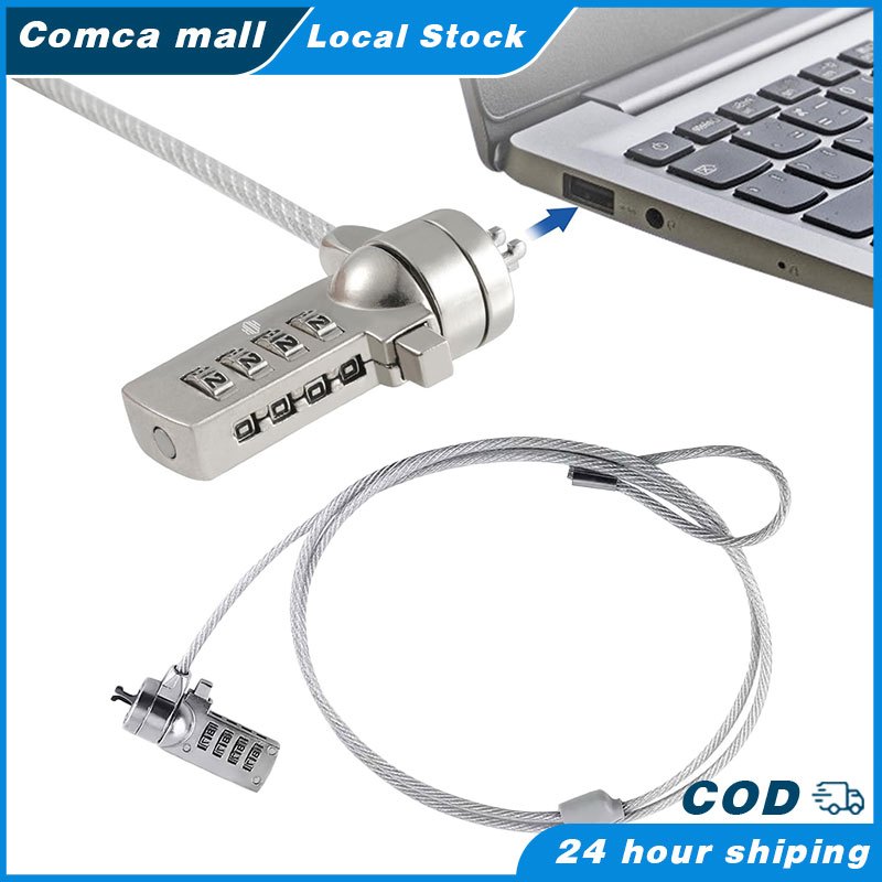 Anti-Theft Laptop Lock / 4 Digit Password Lock / Laptop Cable Lock ...