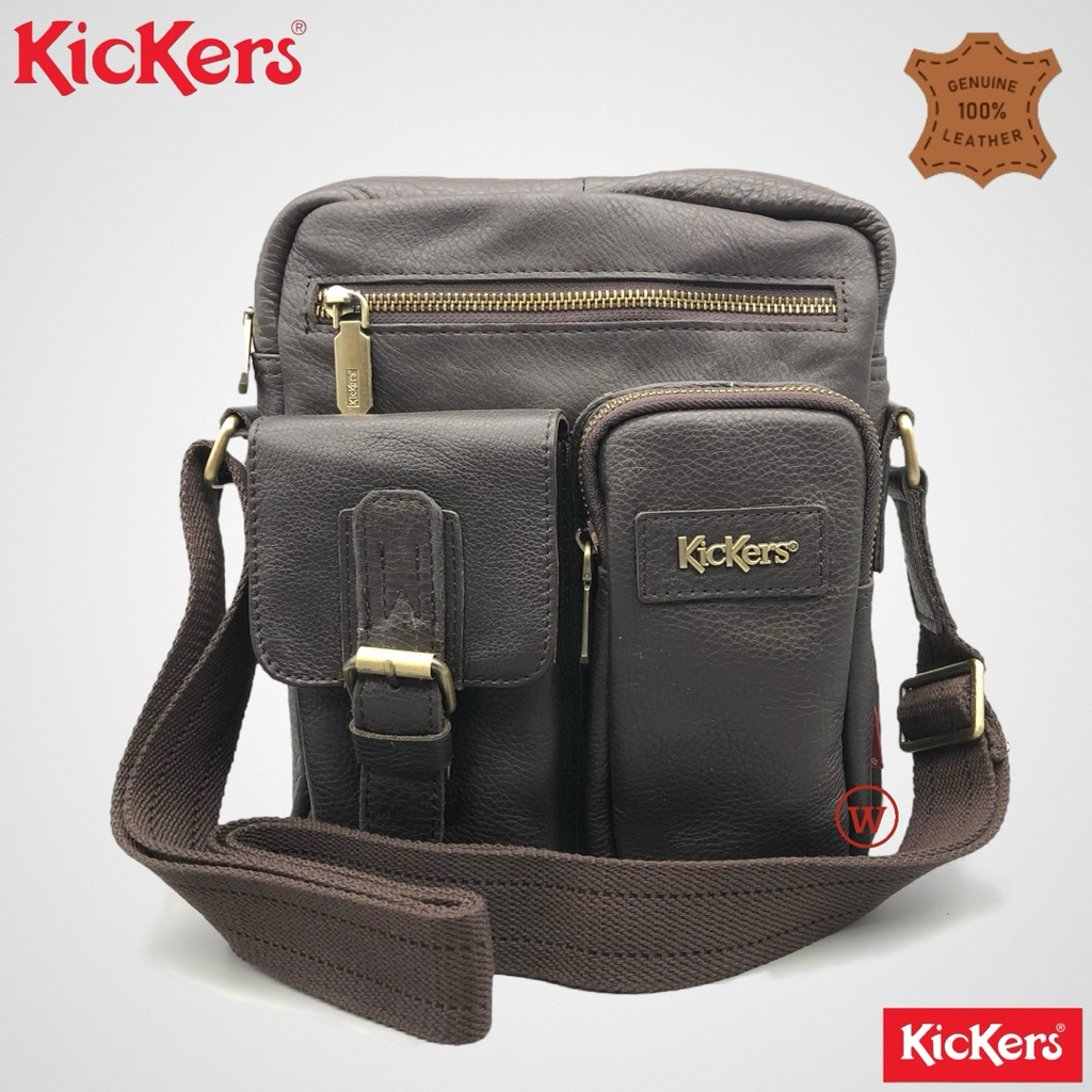 Kickers Original Premium Genuine Leather Adjustable Strap Sling Bag ...