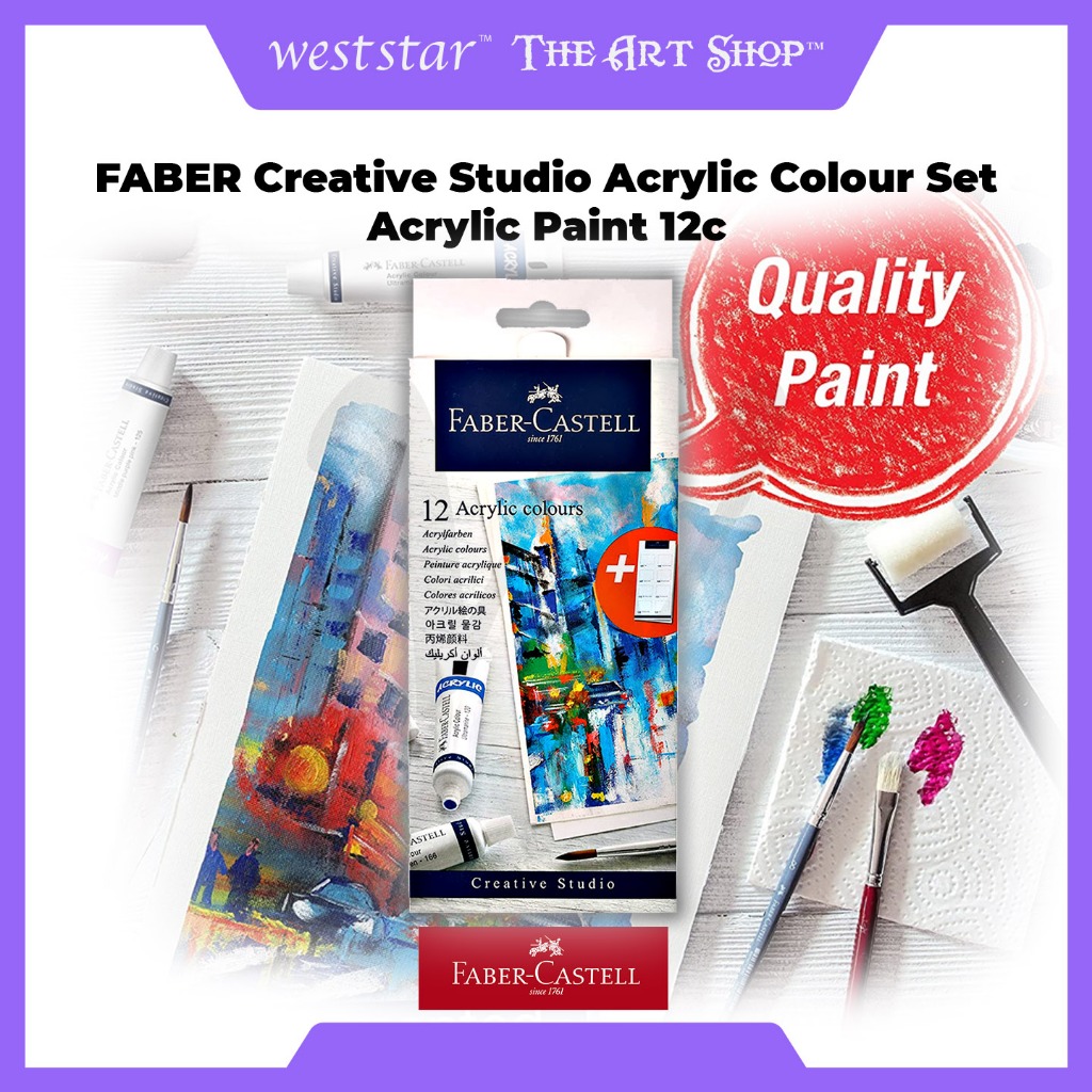 [WESTSTAR] FABER Creative Studio Acrylic Colour Set Acrylic Paint 12c | Shopee Malaysia