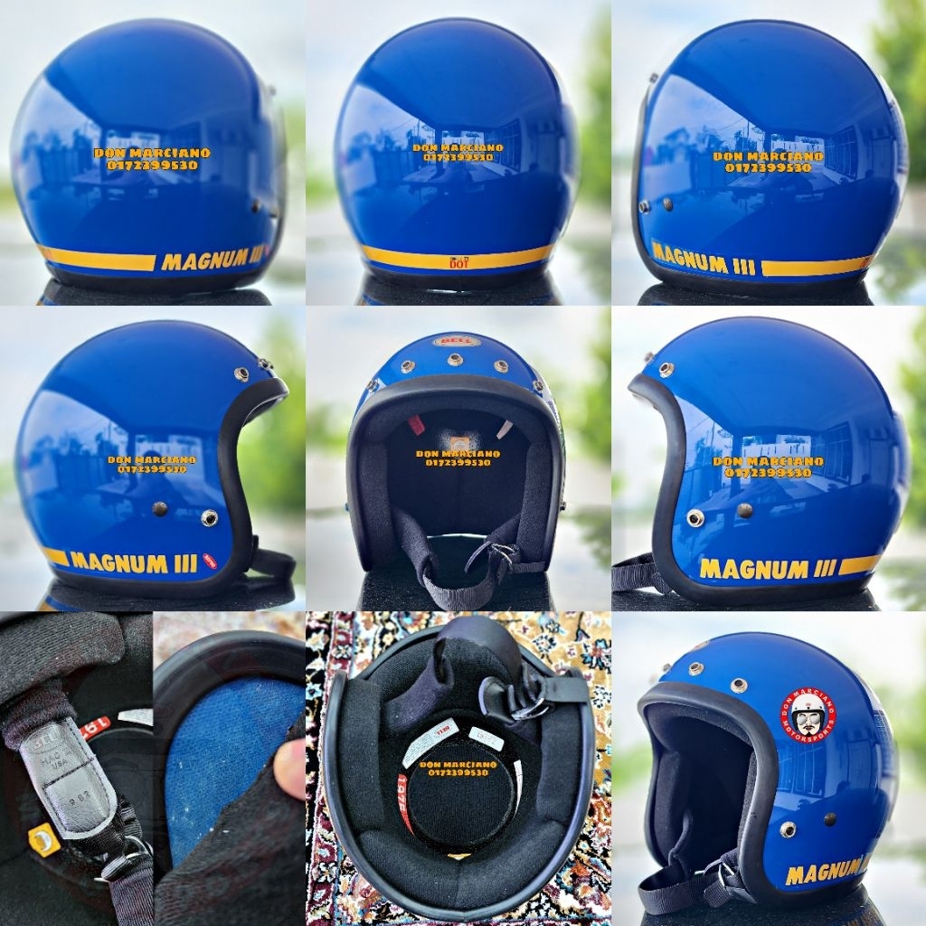 Bell Helmet Magnum 3 Biru Repro Size 61cm | Shopee Malaysia
