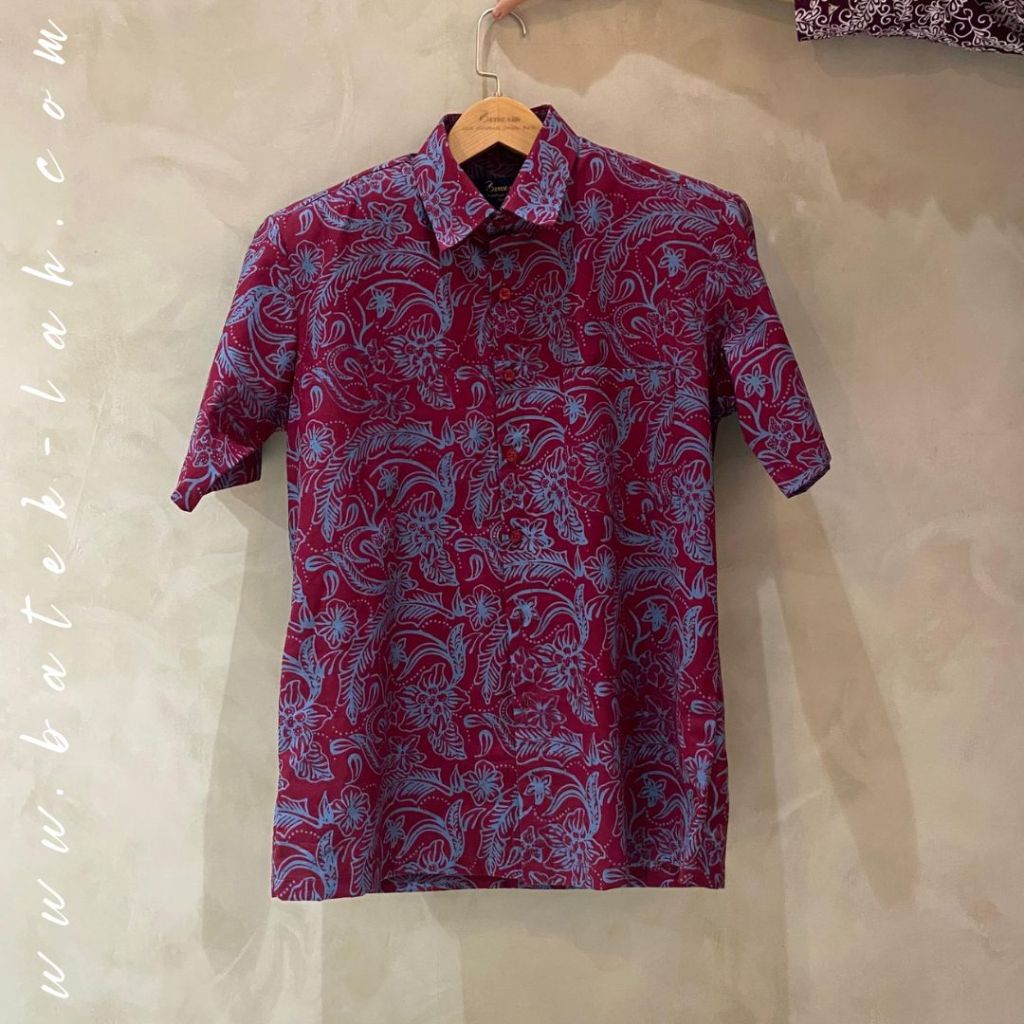 Exclusive Batik Short Sleeve Men shirt (L Size) - 100% Handmade Genuine ...