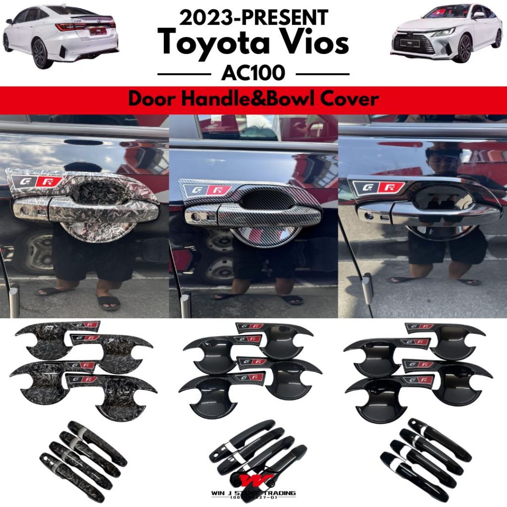 Toyota Vios Gen4 AC100 2023-2025 Carbon Trim/Glossy Back Door Handle ...