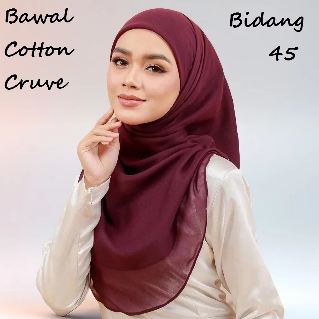 Bawal Curve Bidang 45 Bawal Premium Tuding Bawal Cotton Ruffle Plain | Bawal Cotton Curve ...