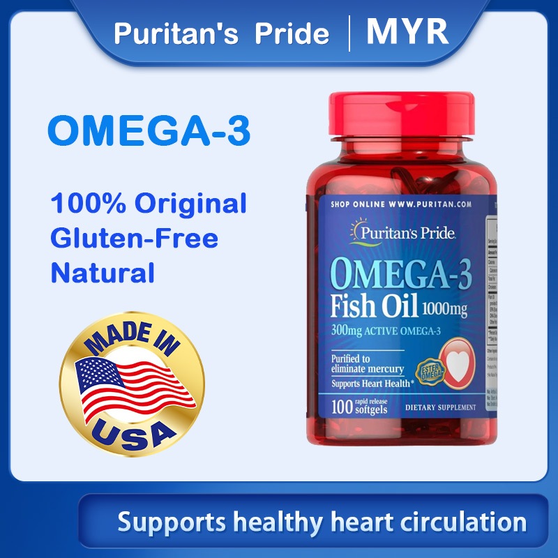 Puritan Pride Omega-3 Fish Oil 1000 mg 100 Softgels Supports healthy heart circulation EXP 09/ ...