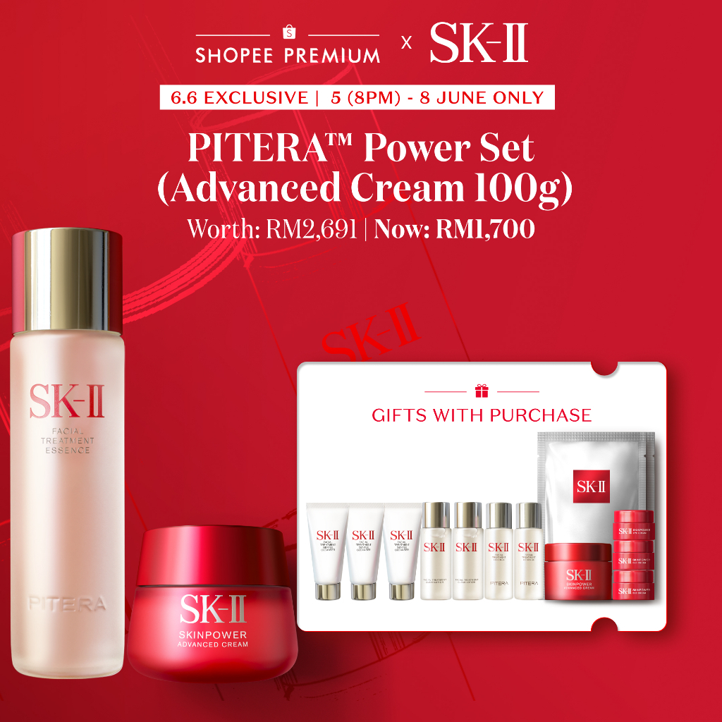 [5 (8PM) - 8 June only] SK-II PITERA™ Power Set (Advanced Cream) - Facial Treatment Essence ...