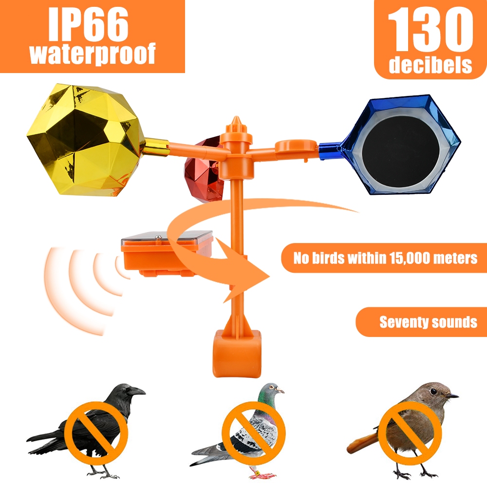 🔥Solar Animal Bird Repellent Outdoor Ultrasonic Flashing Light ...