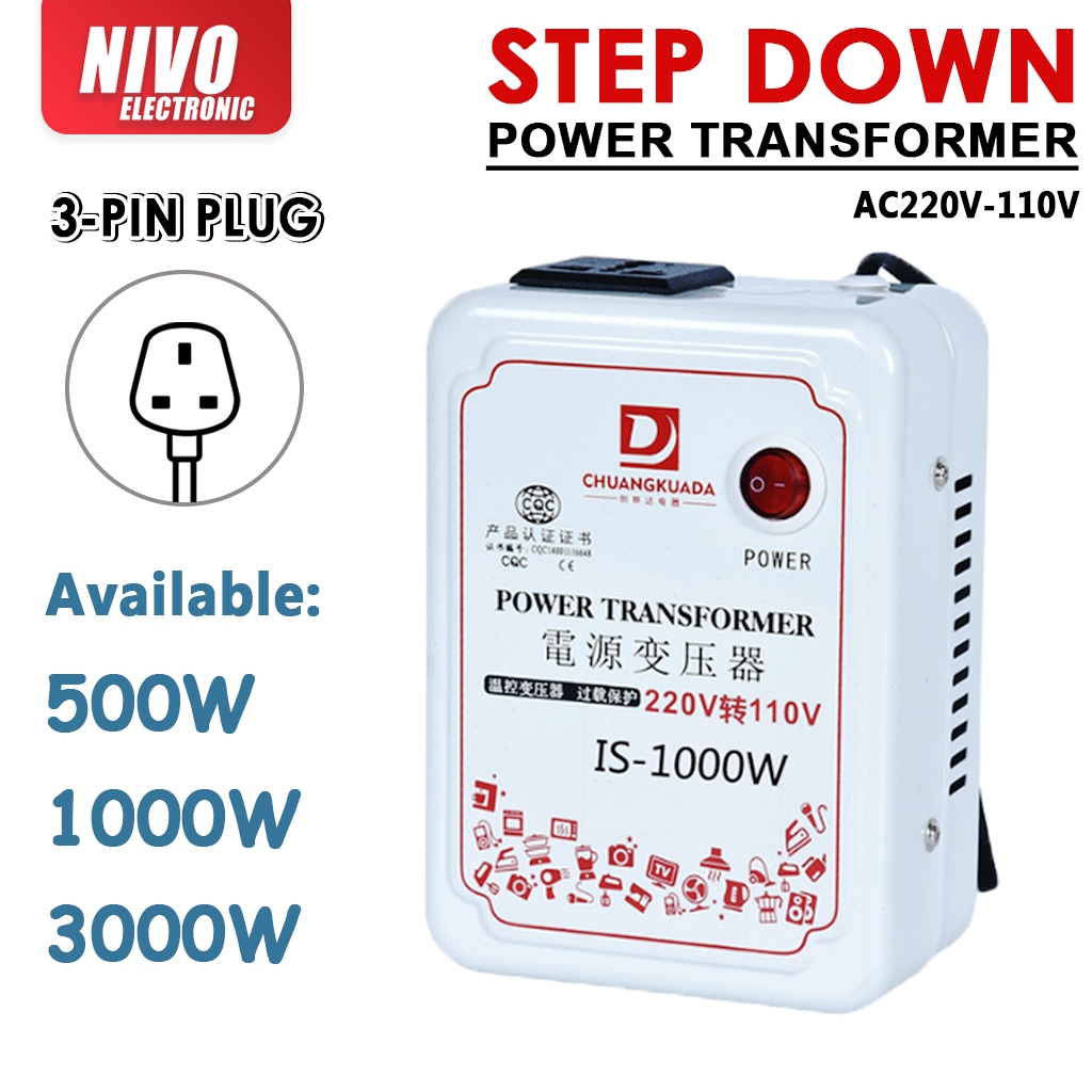 CHUANGKUADA AC220V-110V 500W 1000W 3000W Step Down Voltage Converter ...