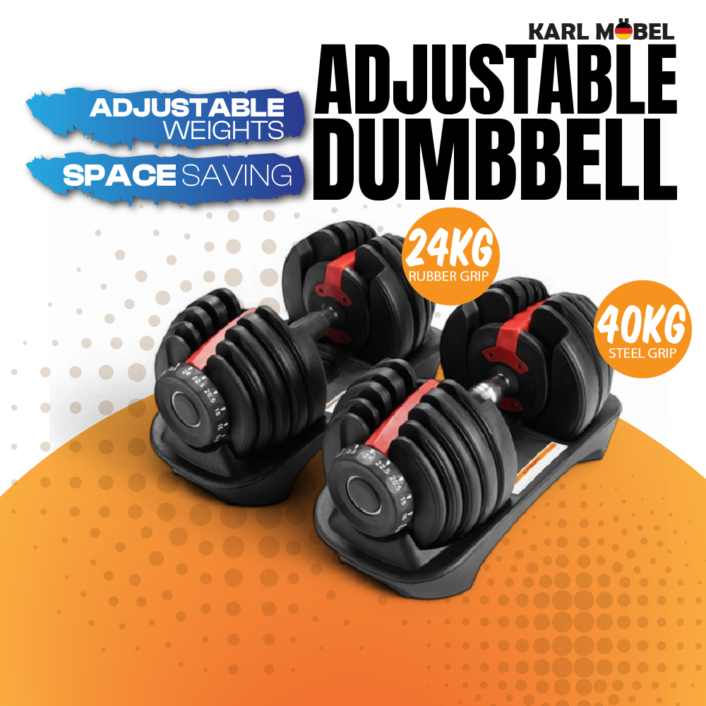 Adjustable Dumbbell Dumbell Set 24kg 40kg Dumbel flexbell angkat berat ...