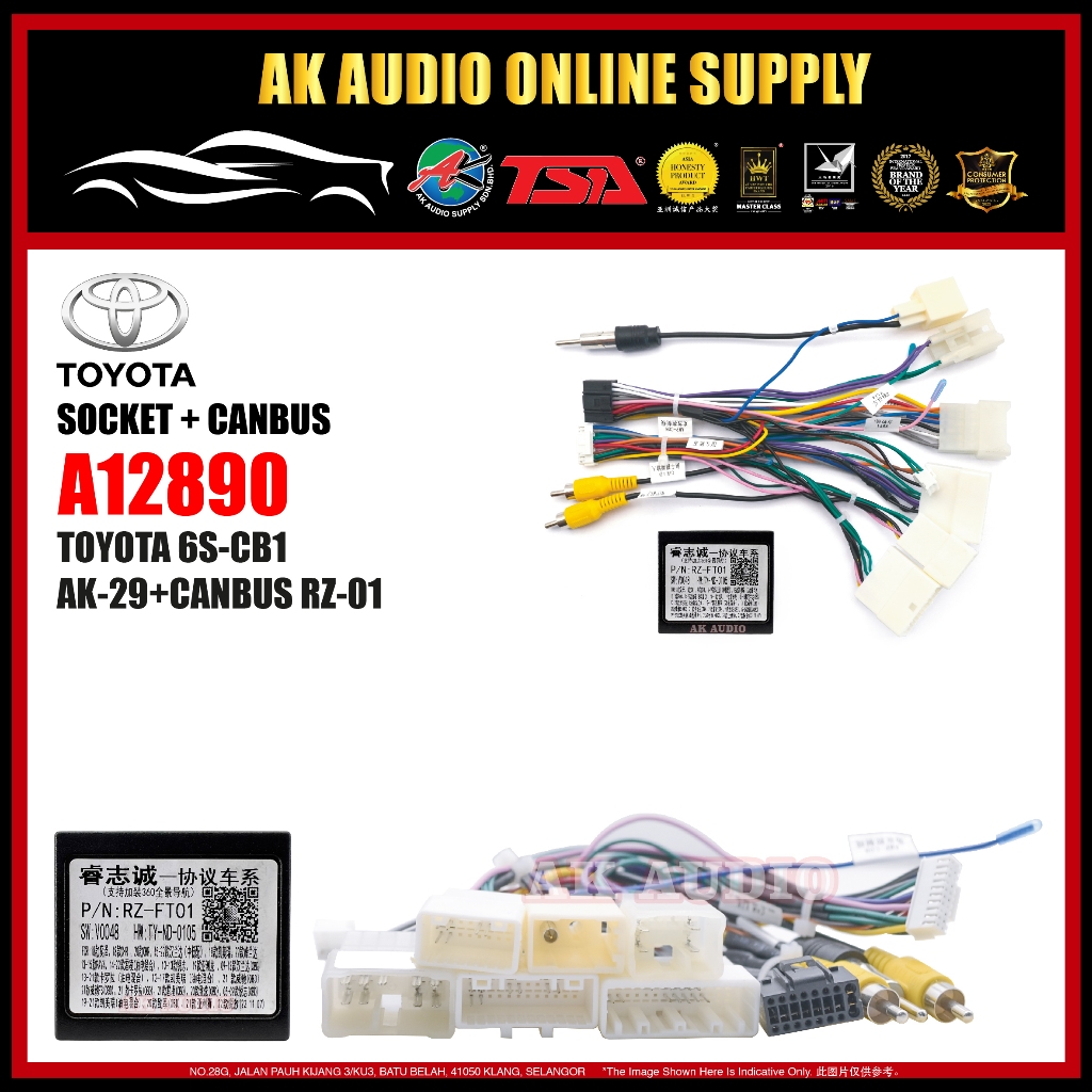 Toyota 6S-CB1 Car Stereo Power Harness Socket With Canbus For Android ...
