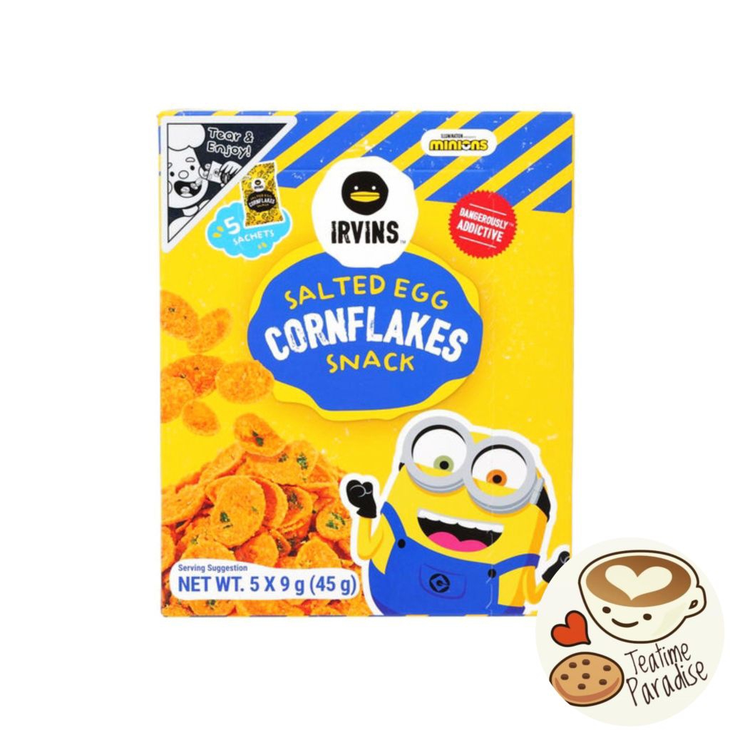 Irvins x Minions Salted Egg Cornflakes Snack 45g (5 sachets x 9g ...