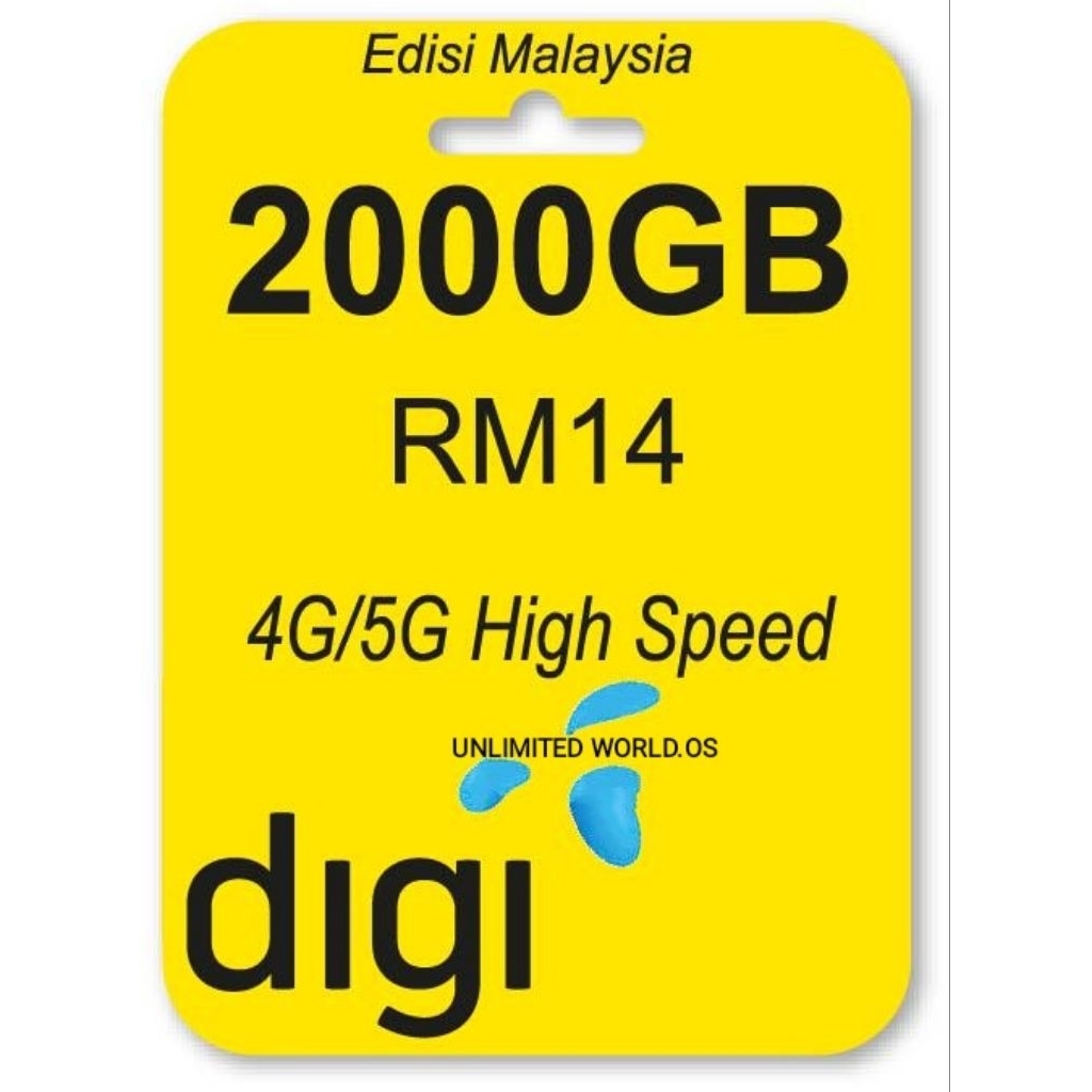 Digi Sim Card RM14 2000GB | Simkad Prepaid CelcomDigi 4G 5G High Speed ...