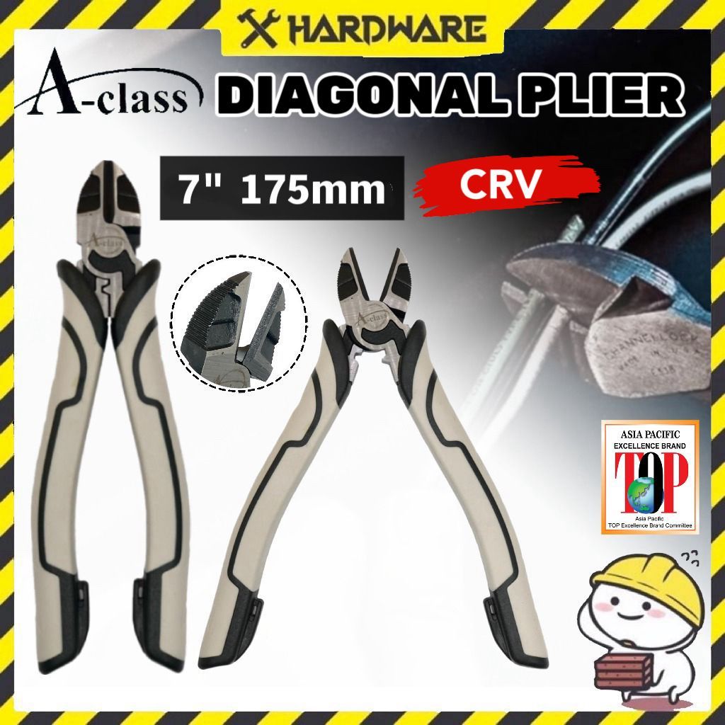 A-CLASS 7" DIAGONAL PLIER CRV/HEAVY DUTY DIAGONAL CUTTER/SIDE CUTTER ...