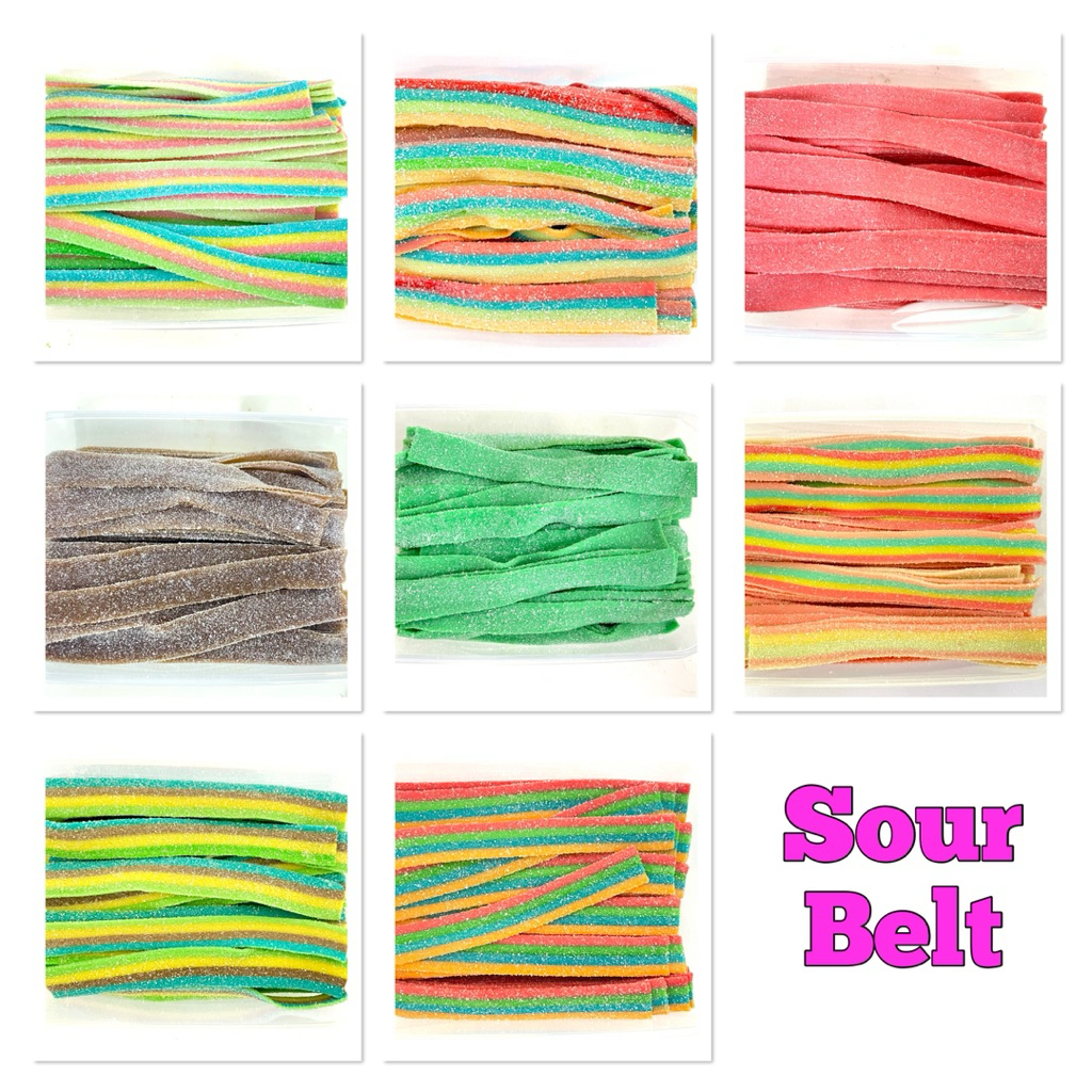 100gm Sour Belt Gummy Candy Gula Gula Borong Sour Candy Makanan Ringan ...