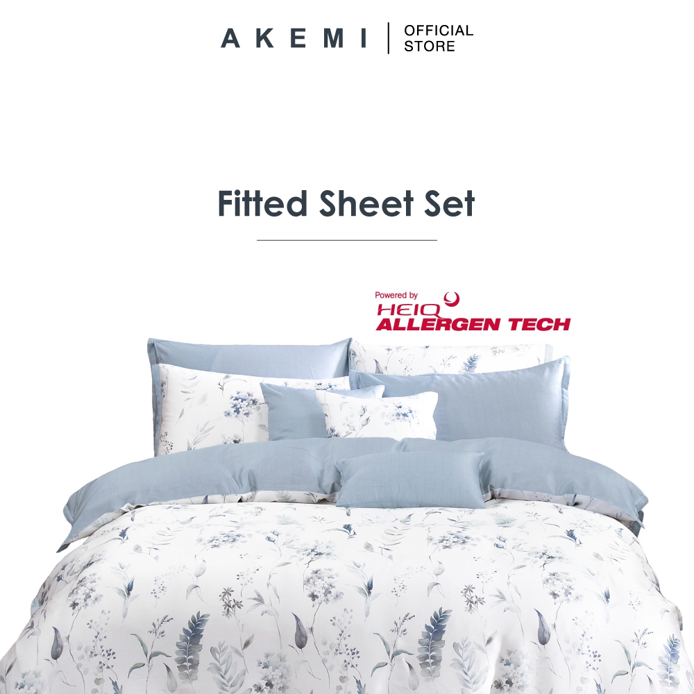 AKEMI TENCEL™ Lyocell HeiQ Allergen Serene Fitted Sheet Set | 1200TC ...