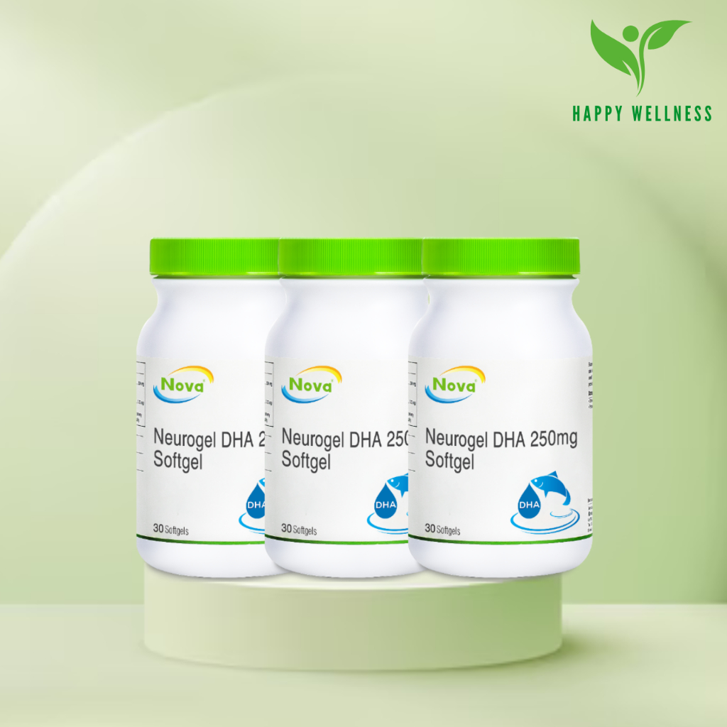 Nova Neurogel DHA 250mg Softgel 3x30s - High DHA Omega-3 for Brain, Eye ...