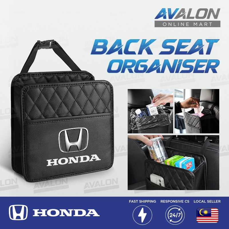 HONDA CITY CIVIC CRV HRV WRV HATCHBACK Car Back Seat Leather Organizer ...