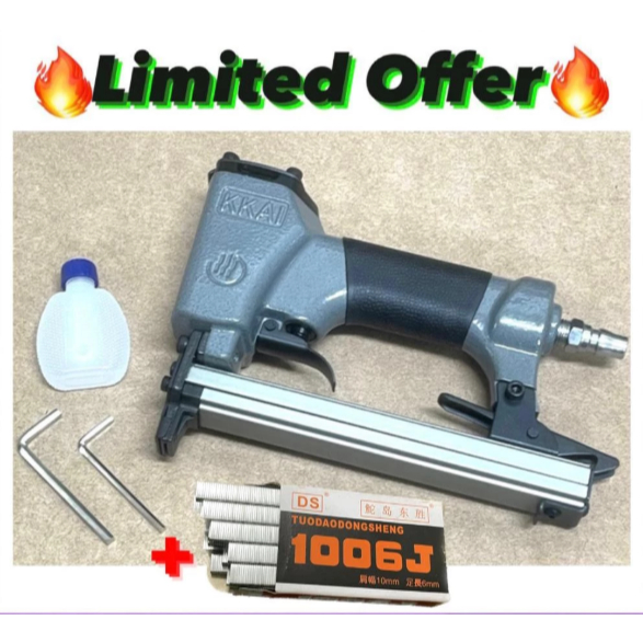 Air Stapler Gun 1013J SEAT STAPLE COVER KUSYEN BULLET PIN STAPLER ...