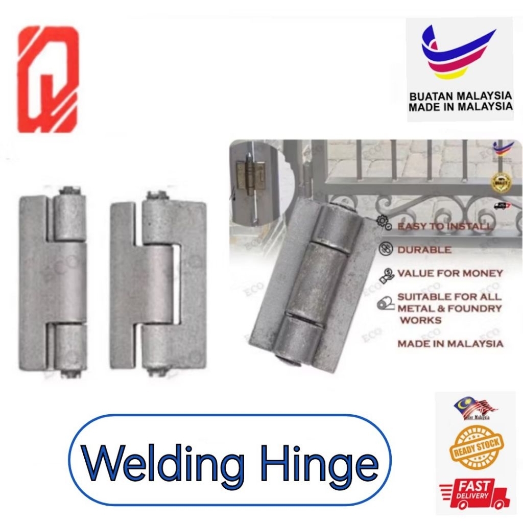 **Ready Stock** Made in Malaysia Heavy Duty Mild Steel Welding Hinge ...