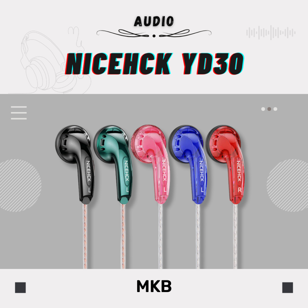 NICEHCK YD30 HiFi IEM 15.4mm Dynamic Driver HD Microphone Flathead ...