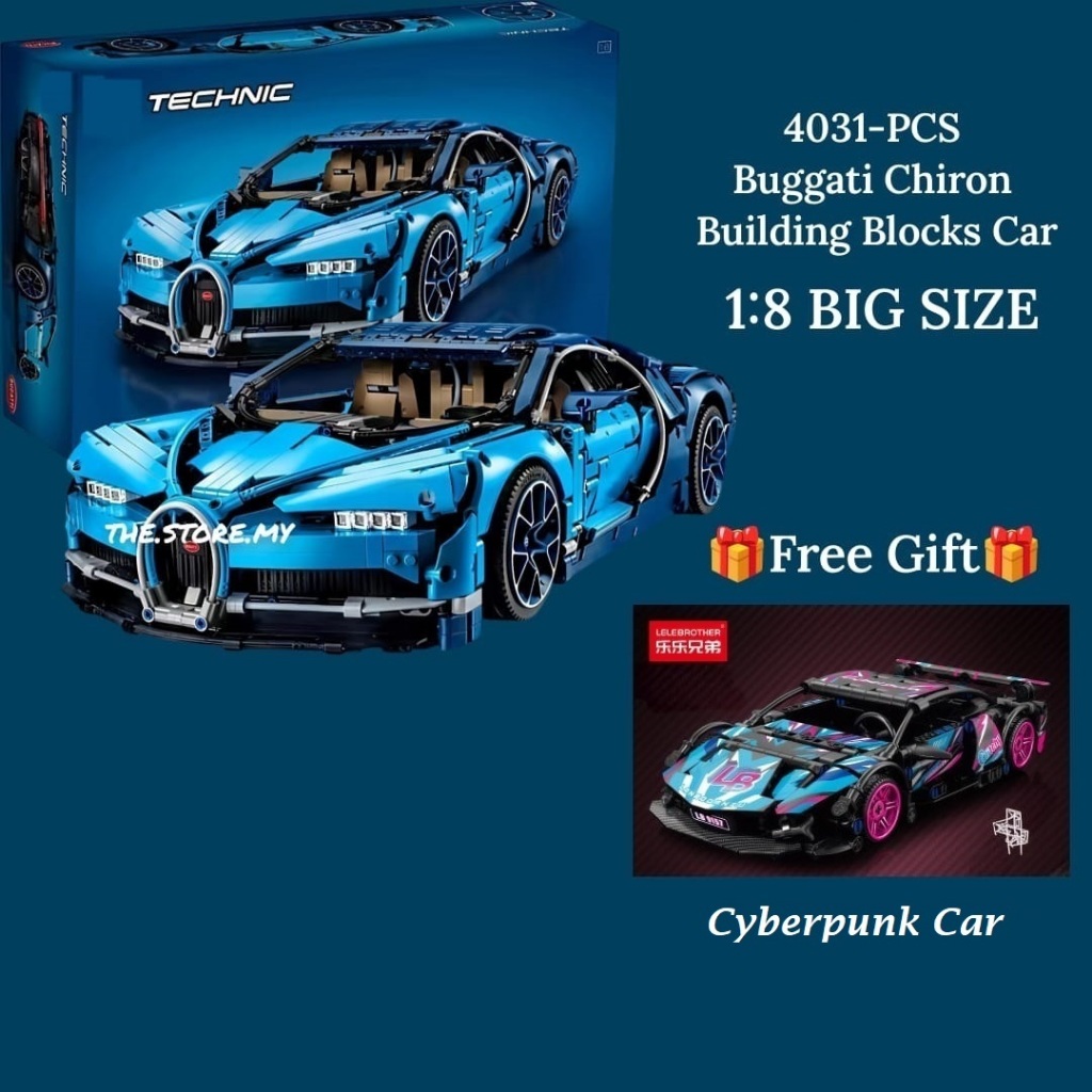Bugatti Chiron 1:8 Technic Bricks 4031Pcs Assembled Super Car Bricks ...