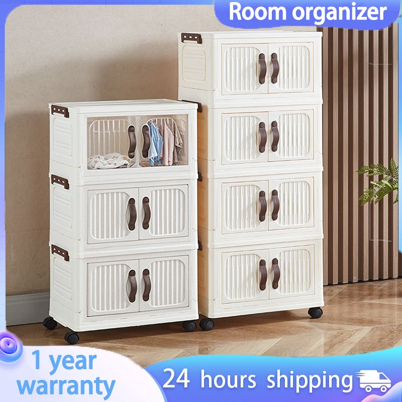 Collapsible Storage Cabinet 3/4/5 Tier Stackable Storage Cabinet ...
