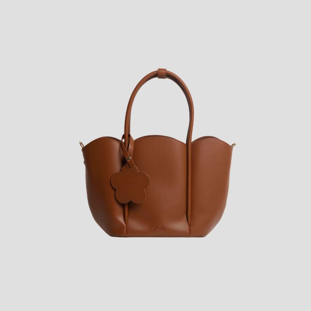 F.timber Blossom Medium Women Handbag Top Handle Flower Tag Vegan ...