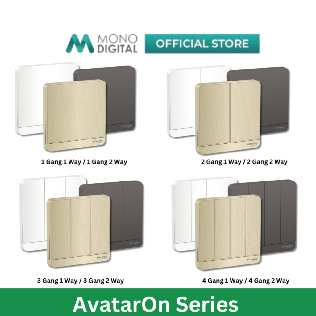 SCHNEIDER ELECTRIC AVATARON SERIES 250V 16AX 1 GANG / 20A DOUBLE POLE ...