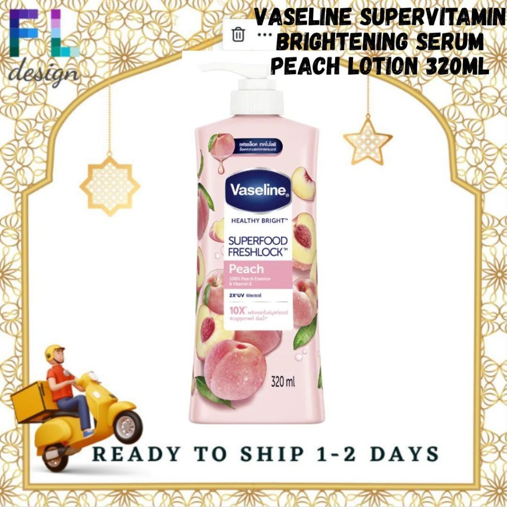 Vaseline Supervitamin Brightening Serum Peach Lotion 320Ml | Shopee Malaysia