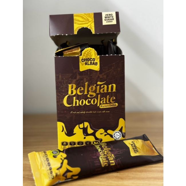 Choco Albab Belgian Chocolate Premix Drink 7 or 20 Sachet | Shopee Malaysia