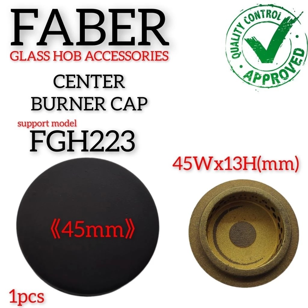 (Original Part) Faber Glass Hob Center Burner Cap FGH223 (1PC) | Shopee ...