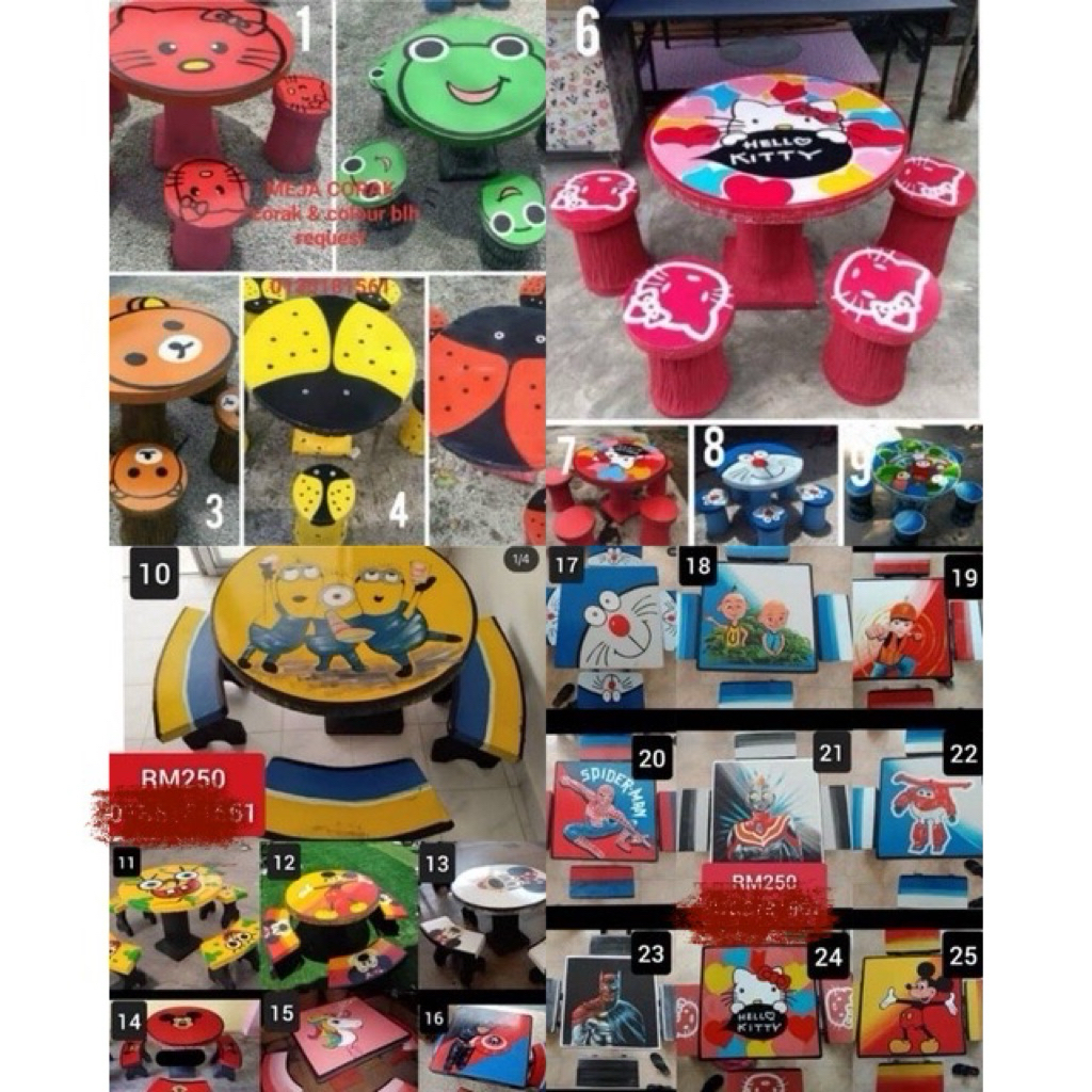 KERUSI MEJA CORAK KARTUN KERUSI BATU SIMEN KELANTAN(COD 0135181561 ...
